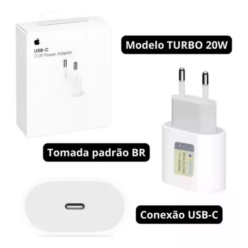 FONTE USBC ORIGINAL APPLE 20 W | Shopee Brasil
