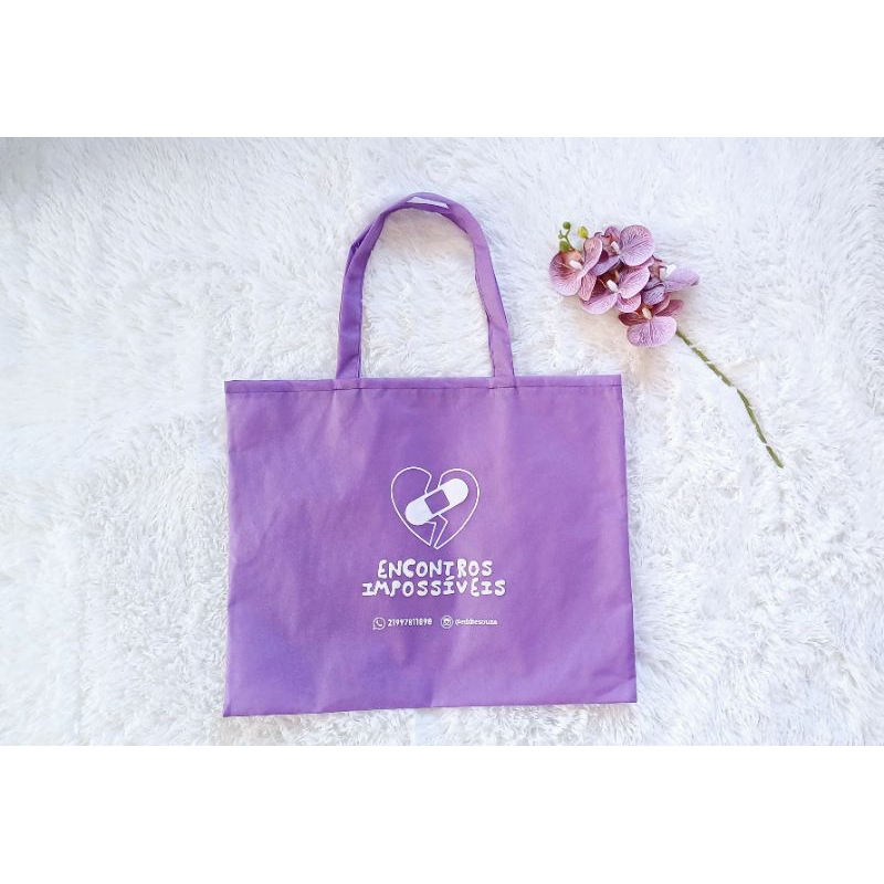 ecobag personalizada em tnt 40x40 kit com 50 unidades | Shopee Brasil