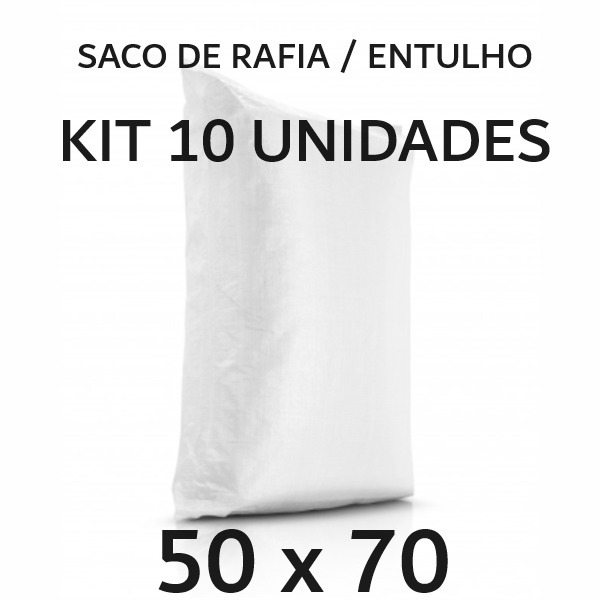 10 Sacos de Ráfia 50x70 Reforçado Para Entulho Ração Reciclagem Sacaria ...