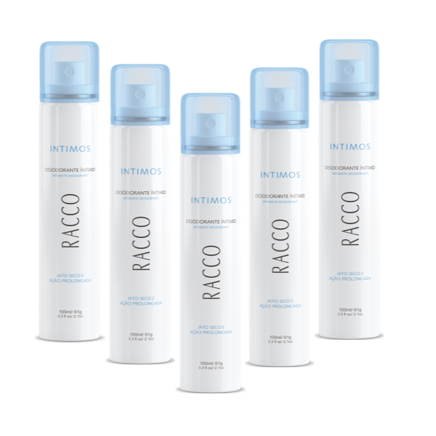 Kit C/5 Desodorante Jato Seco Íntimo 100ml Racco | Shopee Brasil