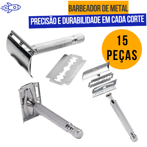 Aparelho Barbeador Estilo Retrô Clássico Antigo Metal Lamina Manual ...