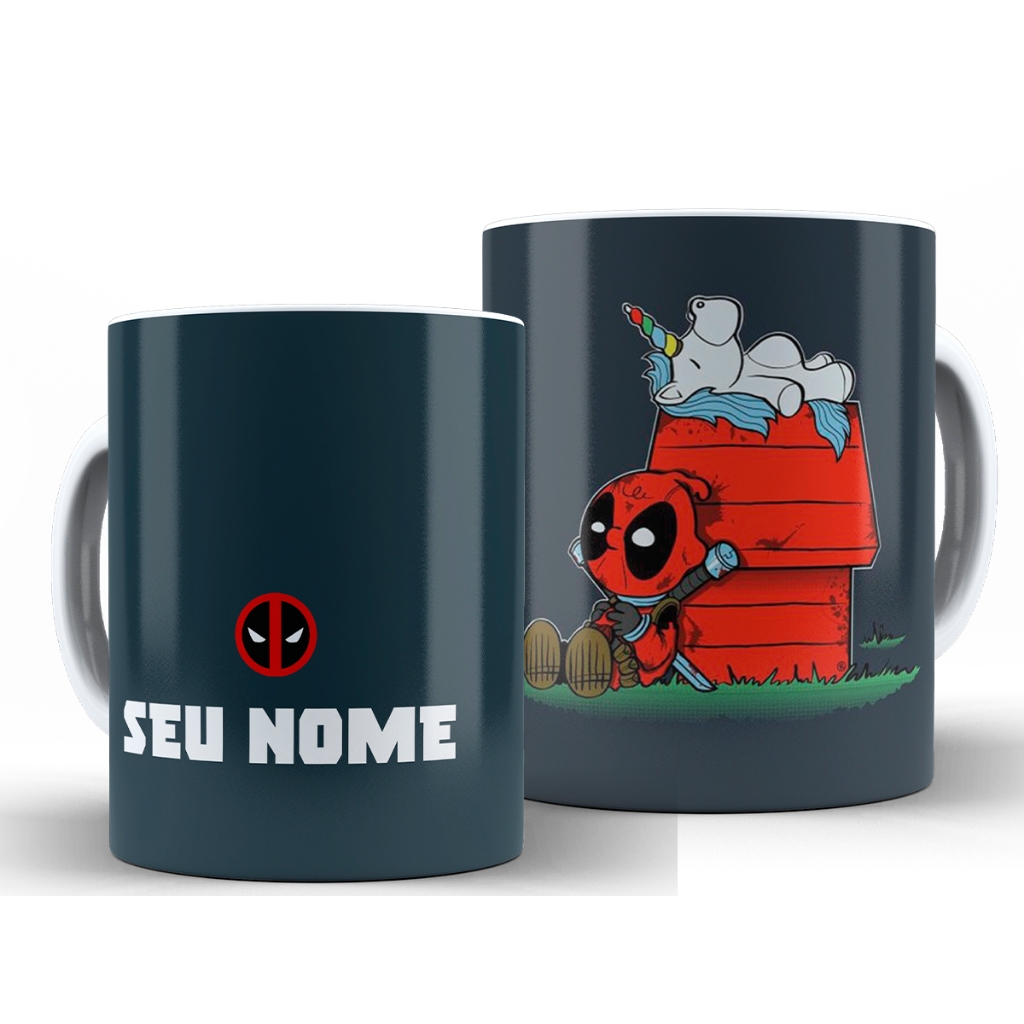 Caneca Snoopy Deadpool + Caixa - Xícara Divertida 325ML Cerâmica ...