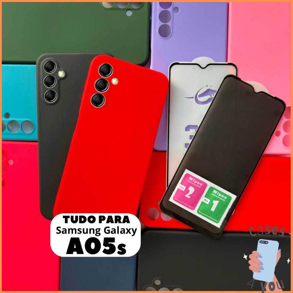 Kit A05s Capa Capinha + Película 3D Cerâmica Privacidade Câmera Samsung Galaxy 4G 5G Aveludada ...