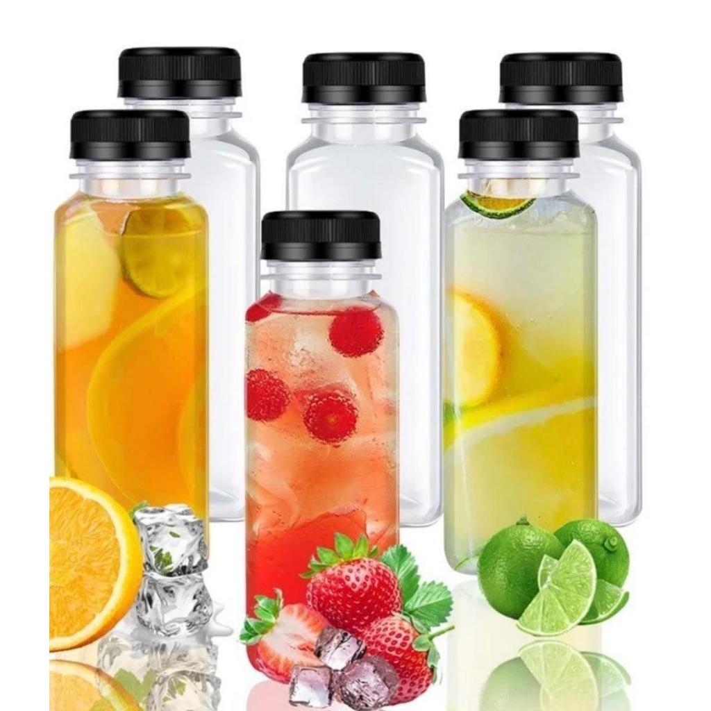 Garrafa pet transparente quadrada - 300ml - sucos, chocolate quente ...