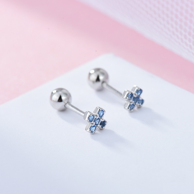 Piercing Helix Mini Cruz com Zircônia Cor Azul SD103 - 1unidade ...