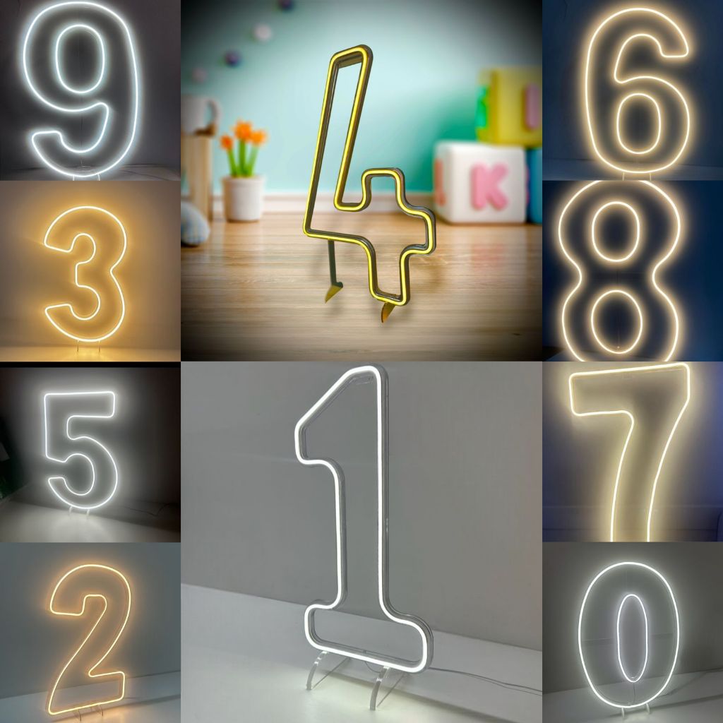 Painel Luminoso Led Neon Números p/ Decoração Festas 110/220v | Shopee ...