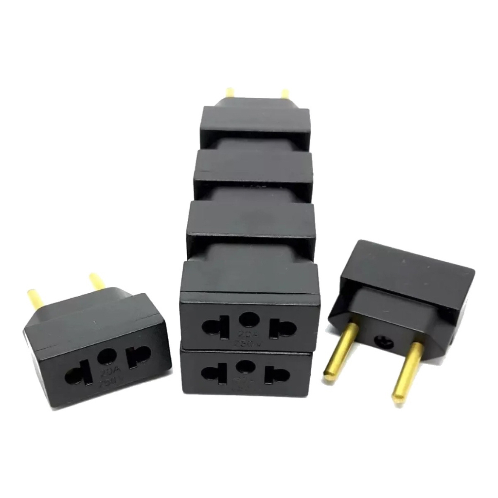 Kit 100 Adaptador De Tomada Americano Pino Bipolar Universal 250v 10 e ...