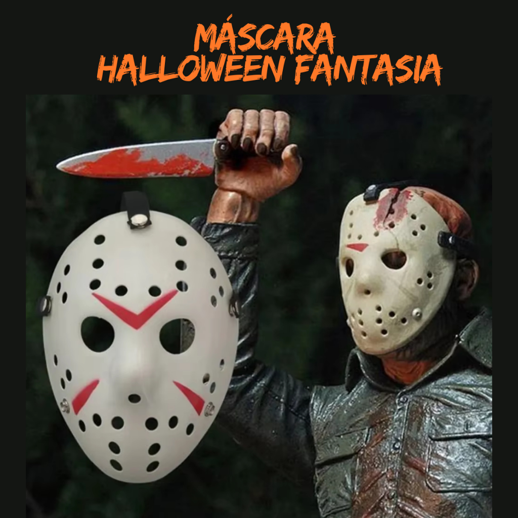 MASCARA FANTASIA JASON COM FACA HALLOWEN FANTASIA PARA HALLOWEN ADULTO ...