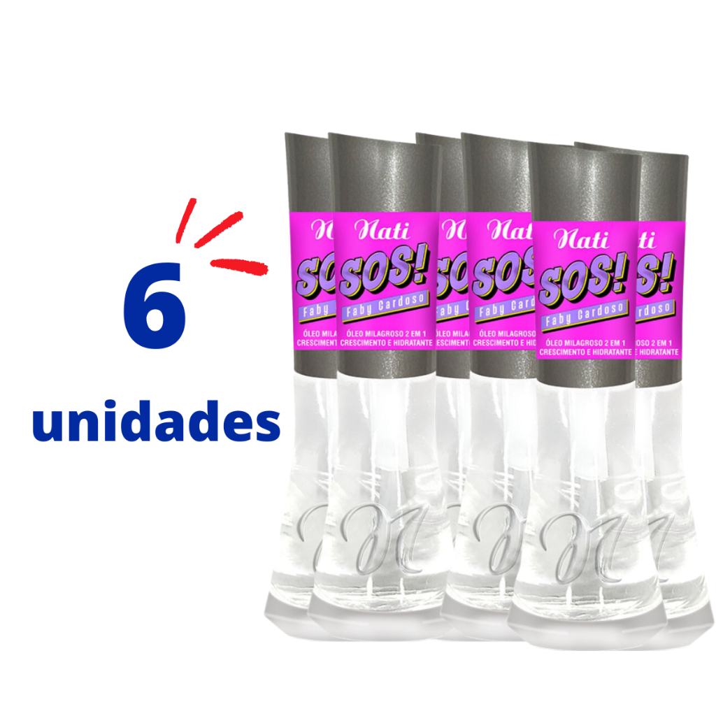 Kit 6 Óleo Milagroso 2 Em 1 S.O.S Nati Faby Cardoso Crescimento e ...