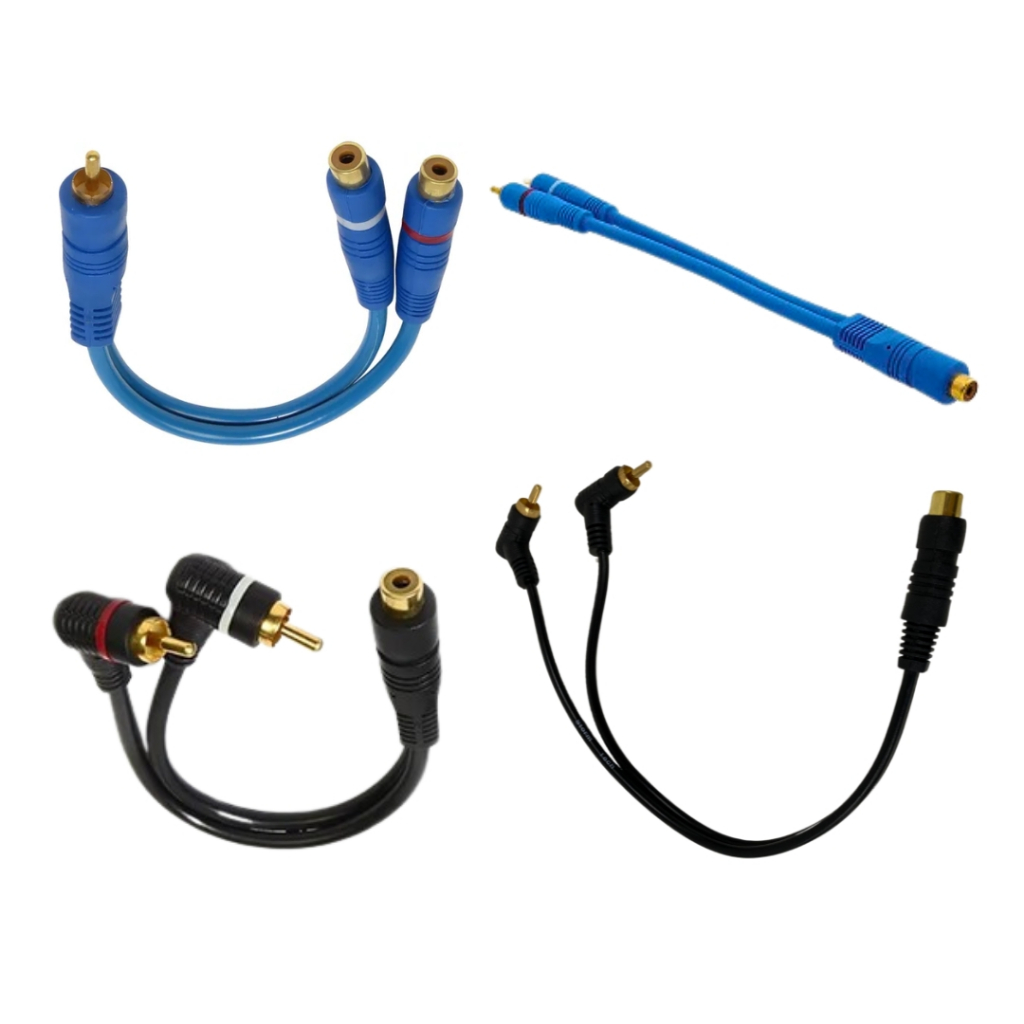 Cabo Áudio Y 1 Fêmea x 2 Machos ou Y 1 Macho x 2 Fêmeas c/ Plugs 90º ...