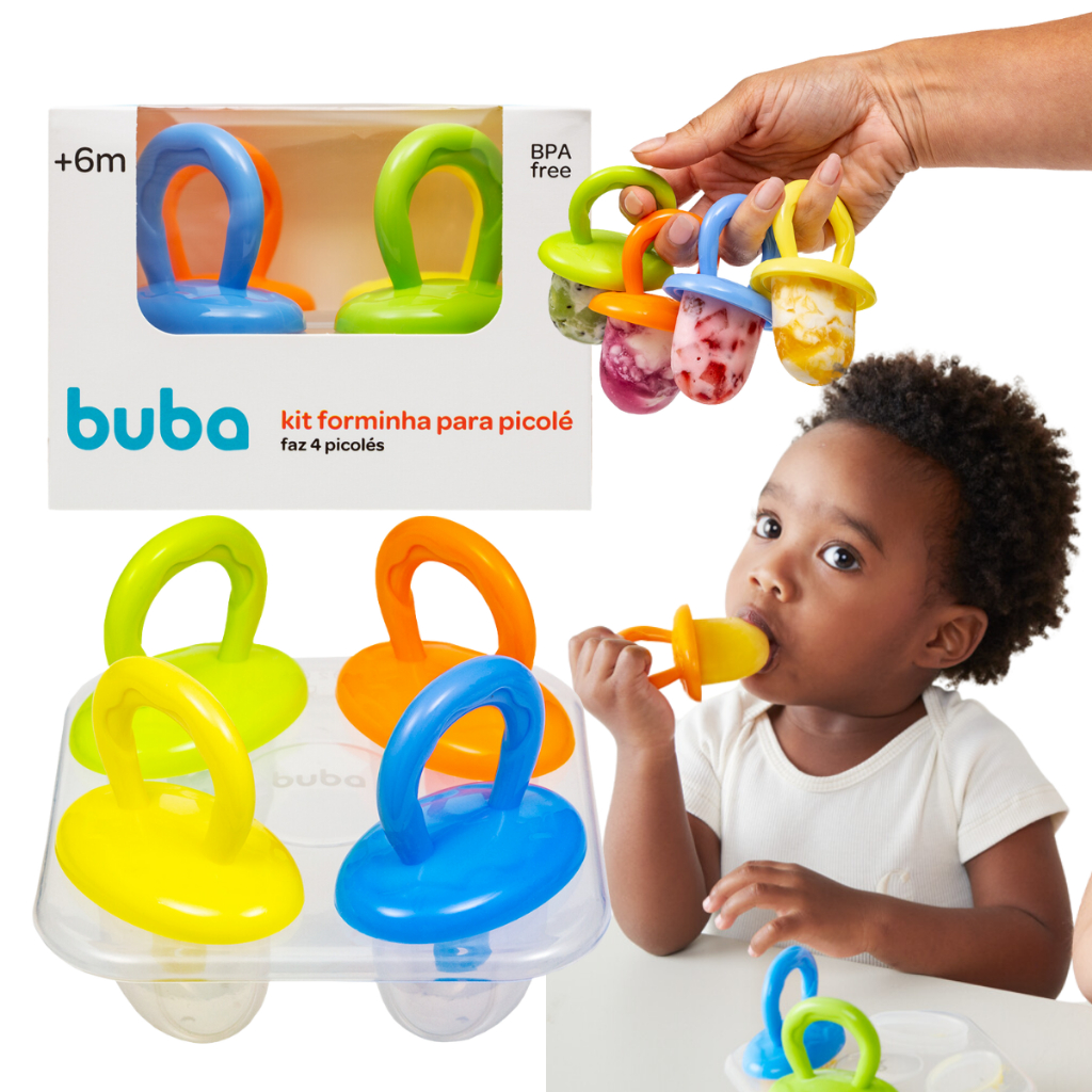 Kit Forminha Picolé Infantil Bebe 4 Unidades 25ml - Buba | Shopee Brasil