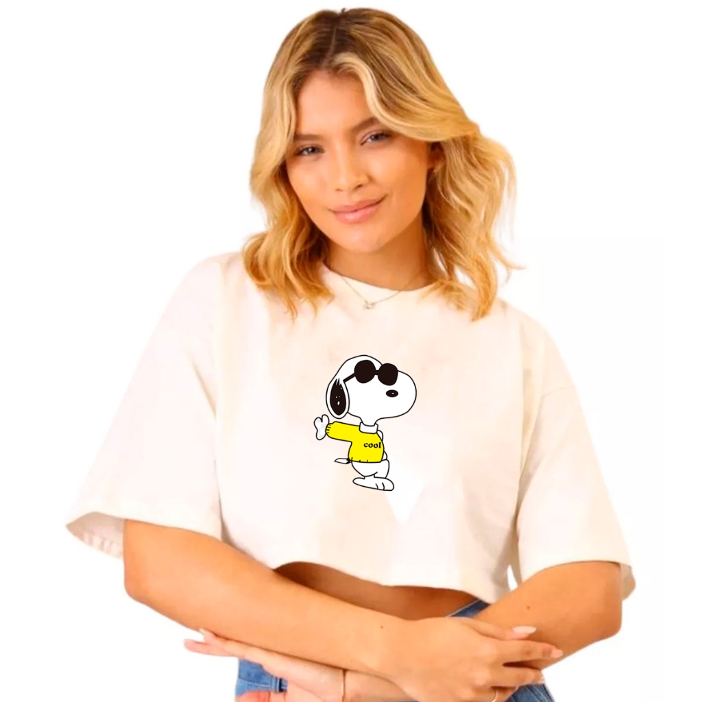 Cropped oversized para treino algodão estilo drip Snoop charlie brown ...