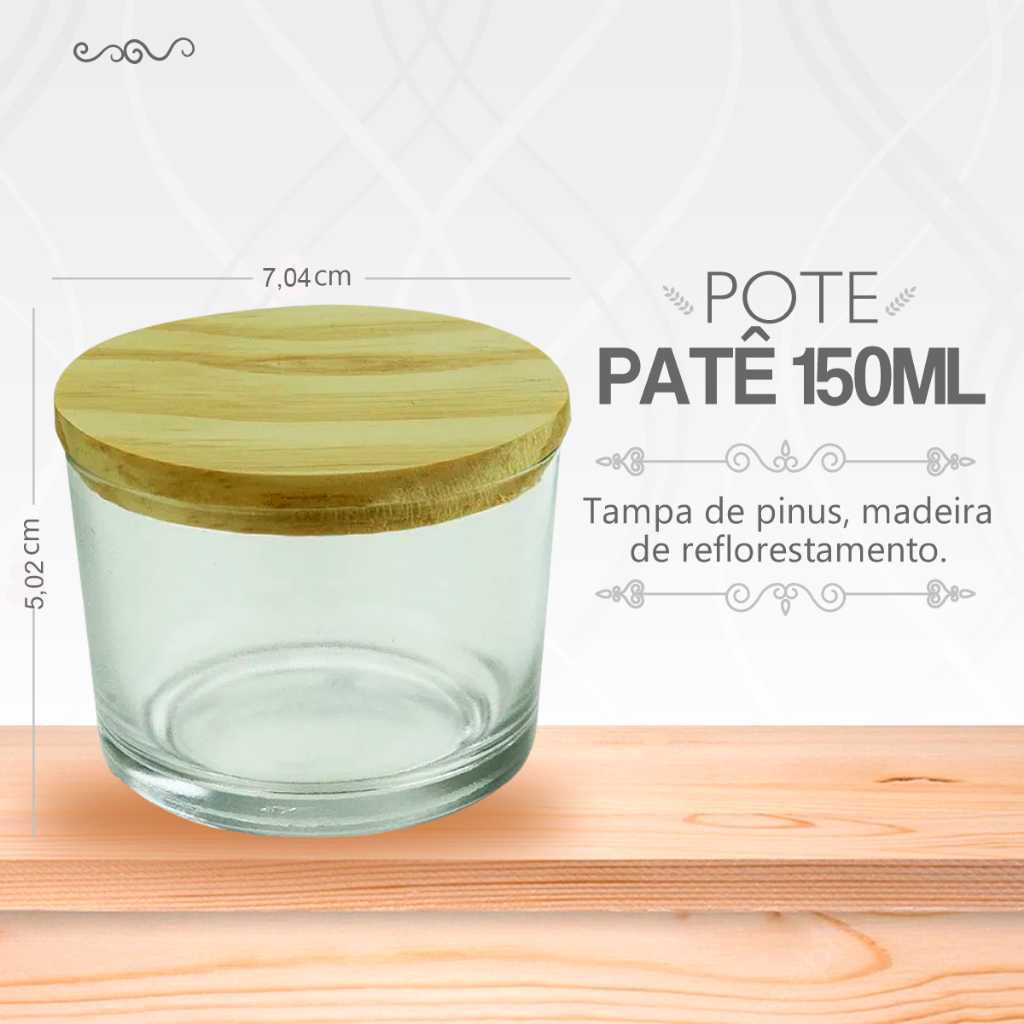 30 pote vela - Potes Patê 156 ml - copo - pote para vela- COM tampa ...