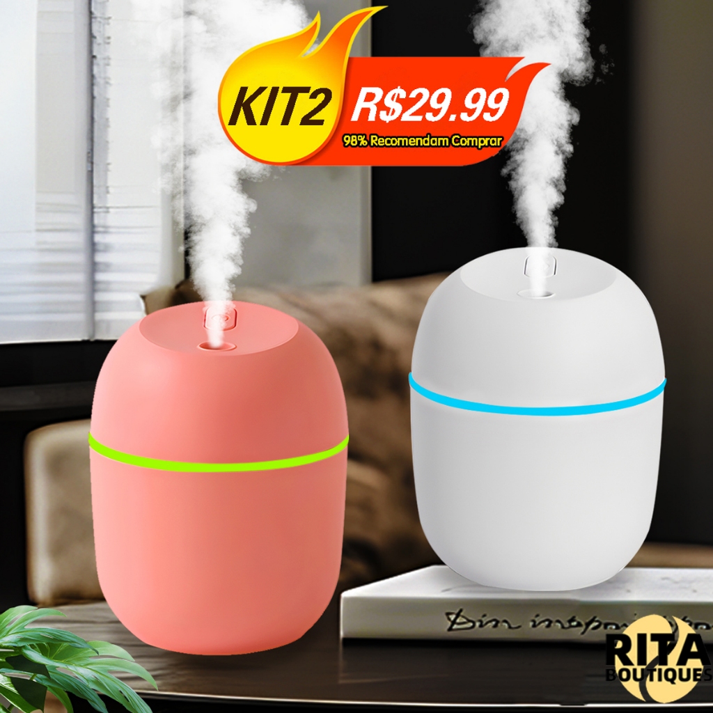 KIT2 Difusor Aromatizador Umidificador De Ar De Ambiente Ultrassônico ...