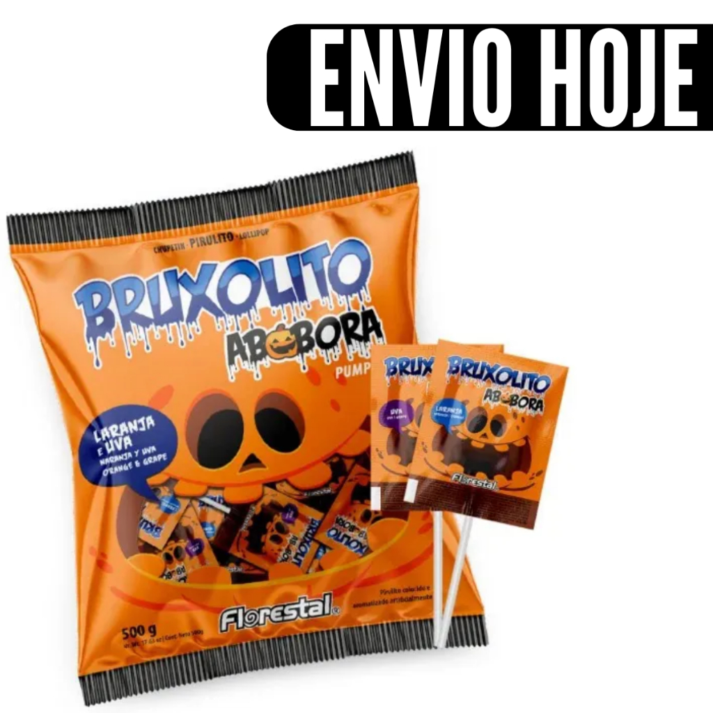 Kit 3,2,1 Pacote Pirulito Bruxolito Bala Abóbora Doce Halloween Kit ...