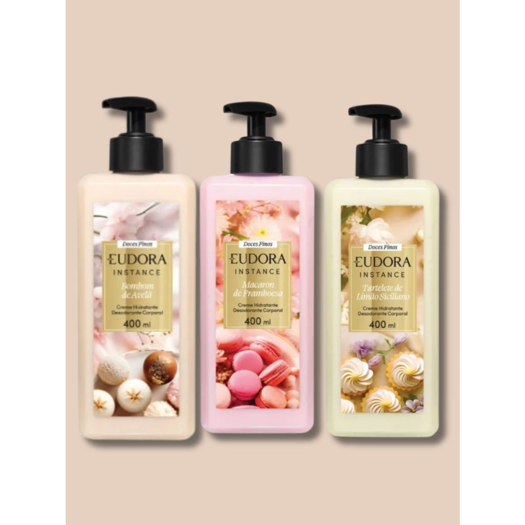 LINHA DOCES FINOS CREME HIDRATANTE INSTANCE EUDORA 400ML - Á ESCOLHER ...