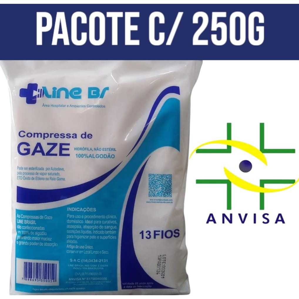 Compressa de Gaze 13 fios - Pacote c/ 250 gramas Super Absorvente ...