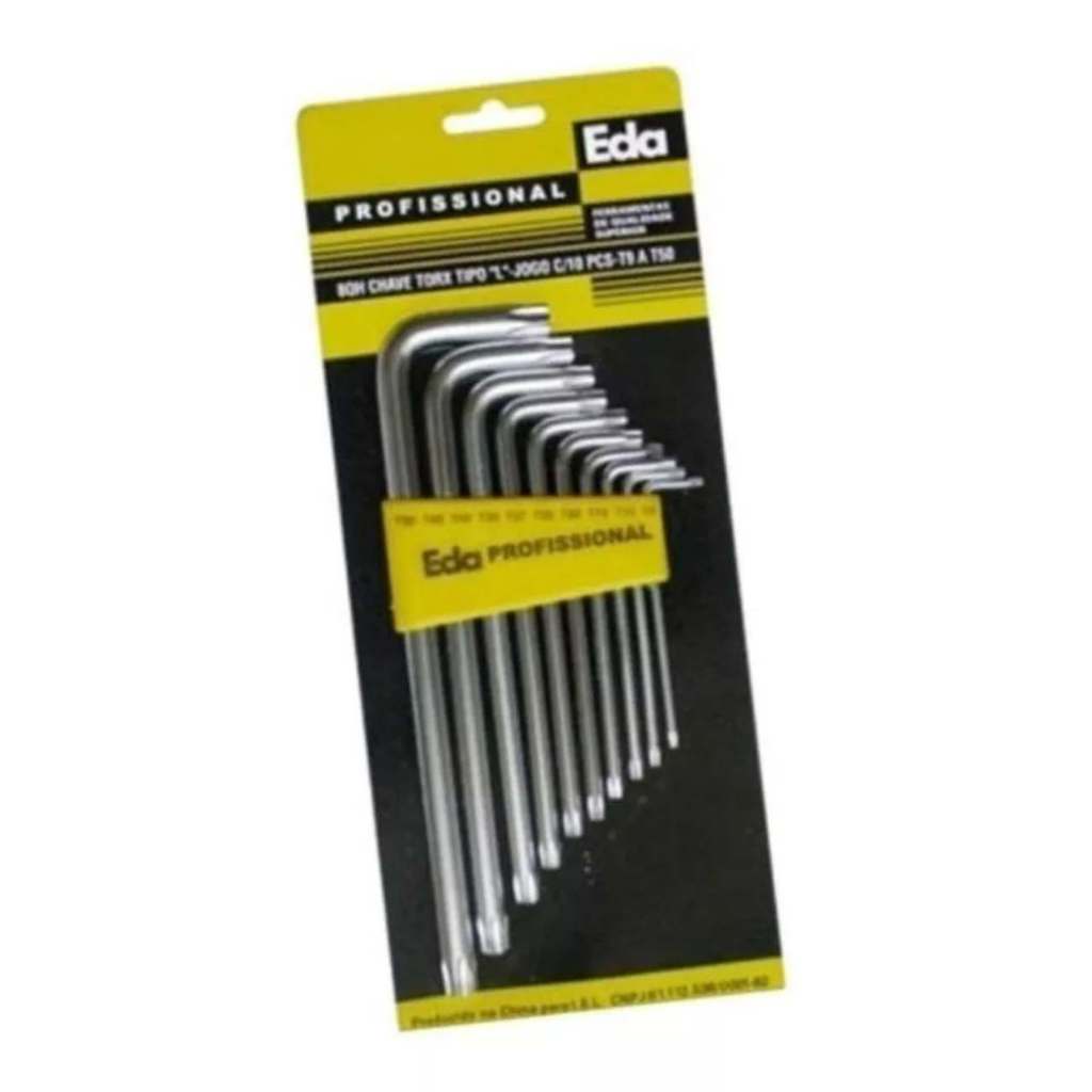Jogo de Chave Torx Torque Tipo L com Furo com 7 Peças T10 a T40 EDA-8QG ...