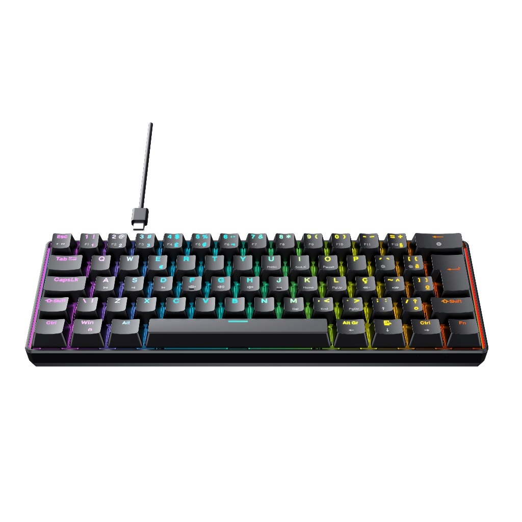 Teclado Game Qwerty Luz Led RGB Chroma ABNT Português Brasil mecânico ...