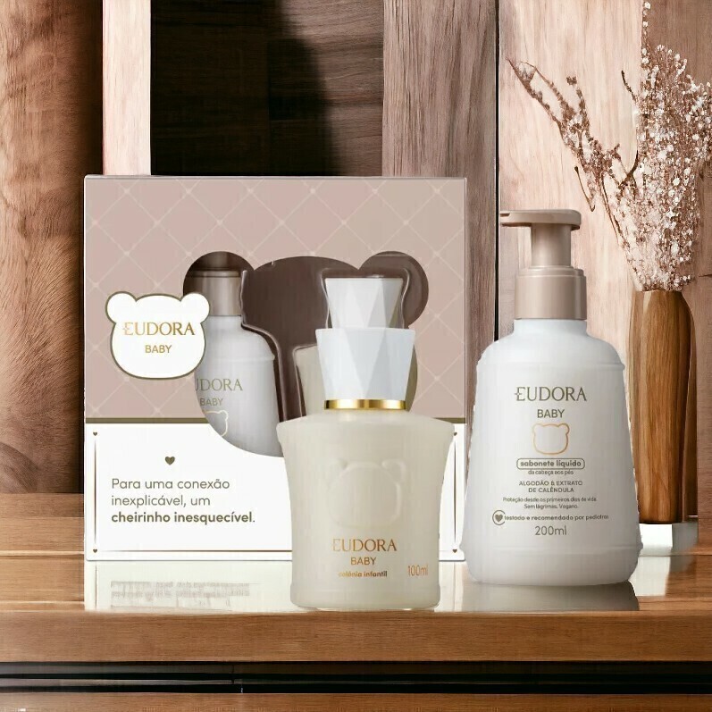 Kit Eudora Baby Meu 1 Presente ;Sabonete Liquido 200ml +Agua de Colonia ...