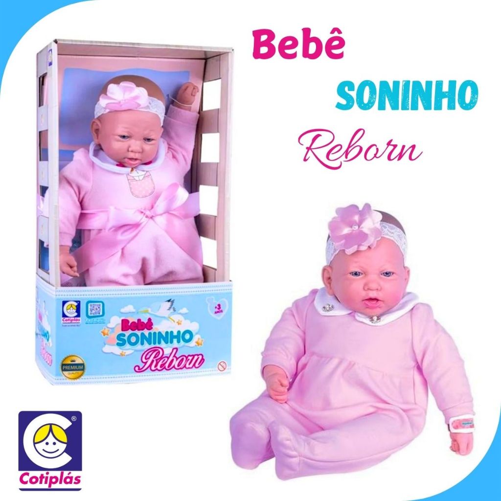 Boneca Bebe Soninho Reborn Rosa Cotiplas | Shopee Brasil