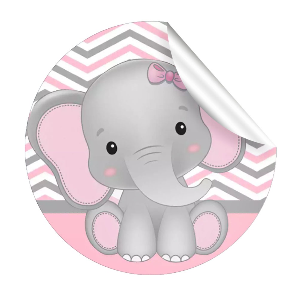 Adesivo Tags Elefantinho Rosa escolha o tamanho | Shopee Brasil
