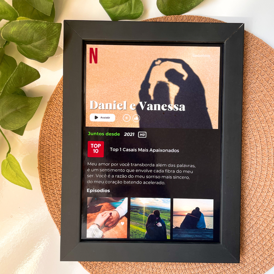 Quadro estilo netflix - quadro personalizado - presente namorados ...