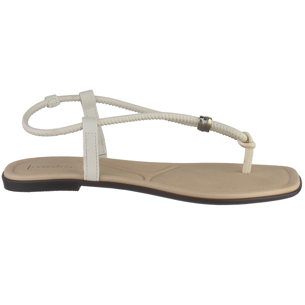 Sandália Flat Rasteira Feminina Moleca Napa Branco Off - 5498.203 | Shopee Brasil