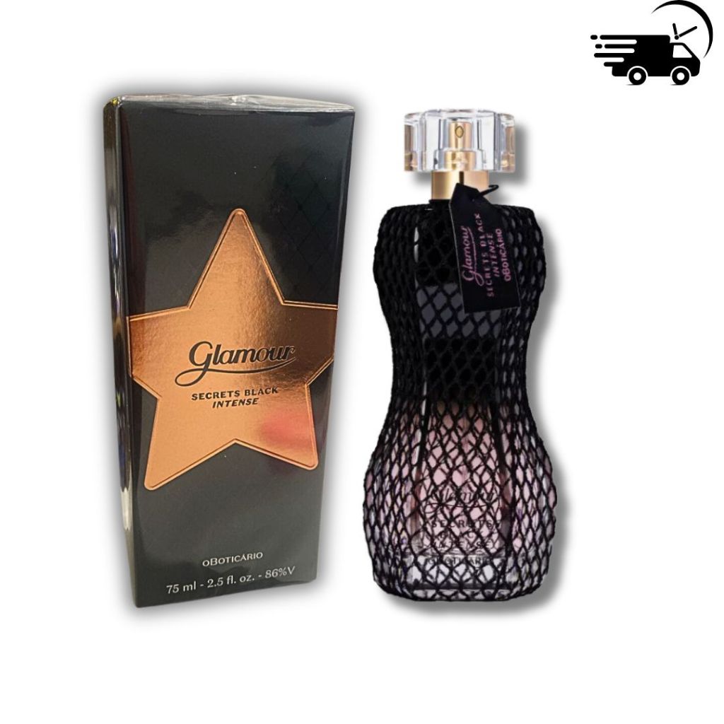 Glamour Secrets Black Intense Desodorante Colônia 75ml | Shopee Brasil