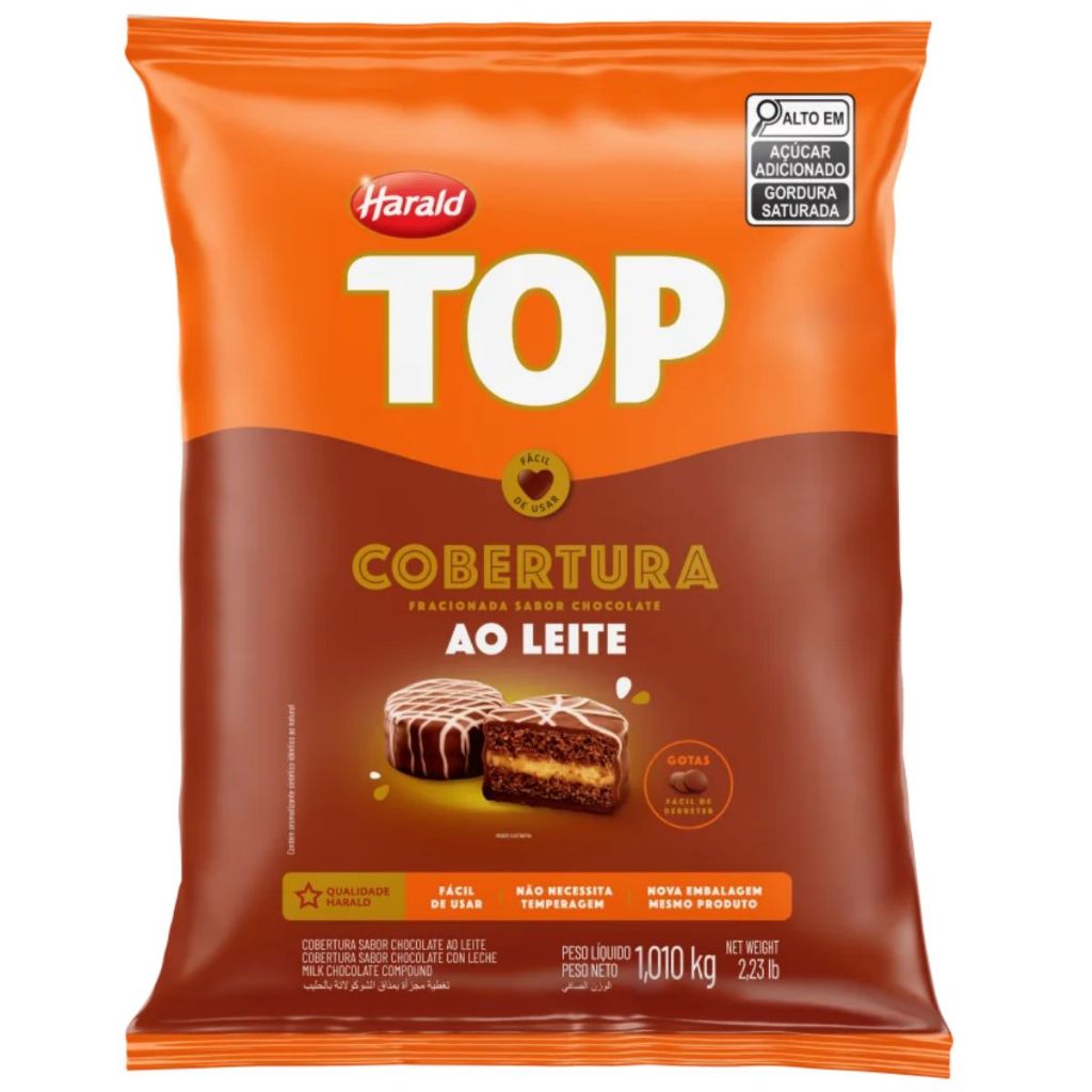 Cobertura TOP Fracionada Chocolate Ao Leite em Gotas 1,01kg - Harald | Shopee Brasil