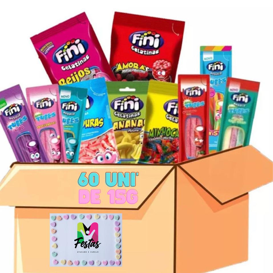 Kit Fini com 60 pacotes Bala Gelatina Sabores Variados - Gelatinas ... Kit Fini com 60 pacotes Bala Gelatina Sabores Variados - Gelatinas ...