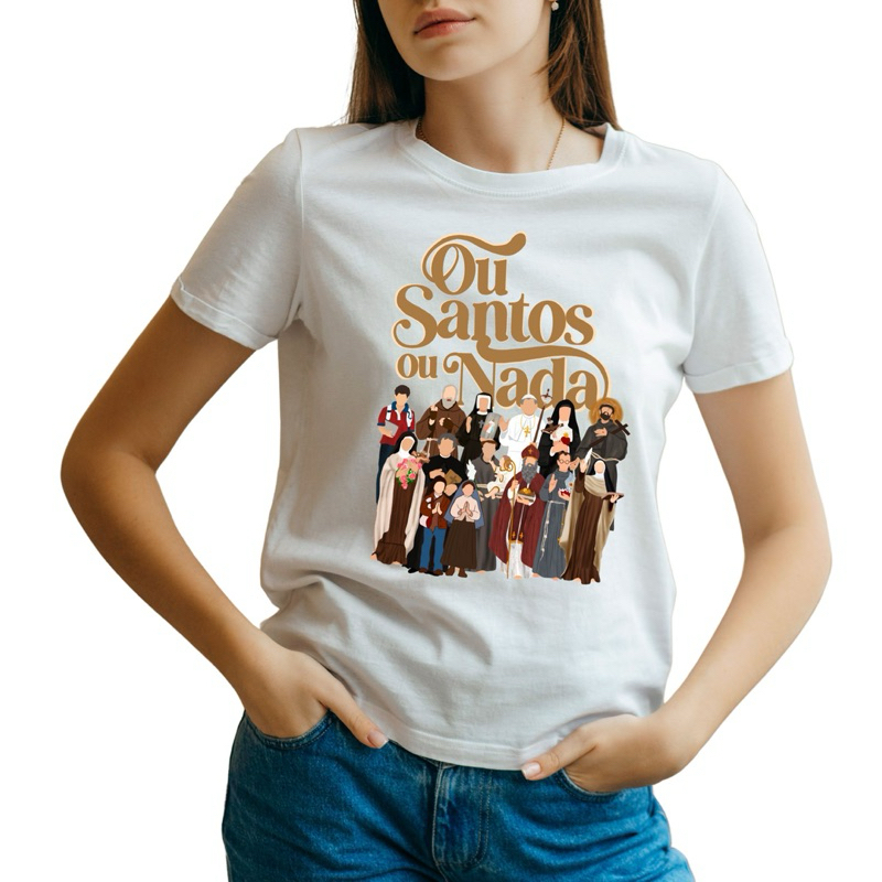 Camiseta Baby Look Ou Santos Ou Nada Santa Teresinha do Menino Jesus ...
