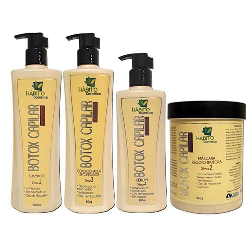 Kit Profissional Botox Capilar Cauterize Habito Brasil ( Sh + Cond ...