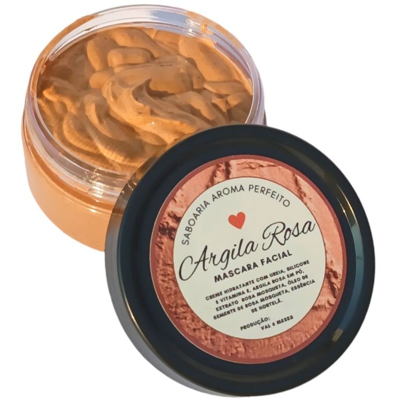 Máscara Facial de Argila Rosa com Rosa Mosqueta Skin Care 90g | Shopee ...