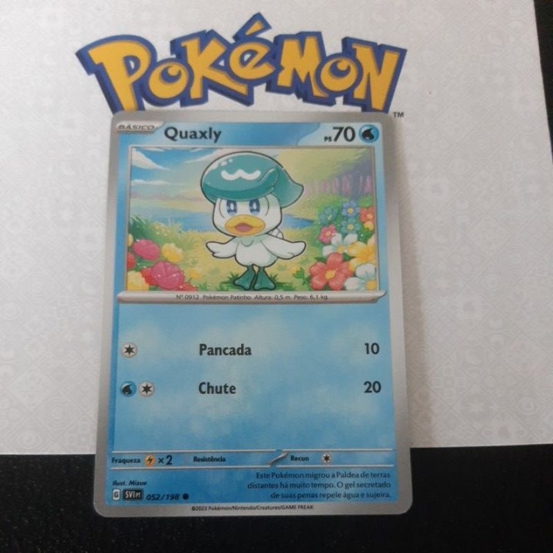 Carta Card Pokémon Quaxly | Shopee Brasil