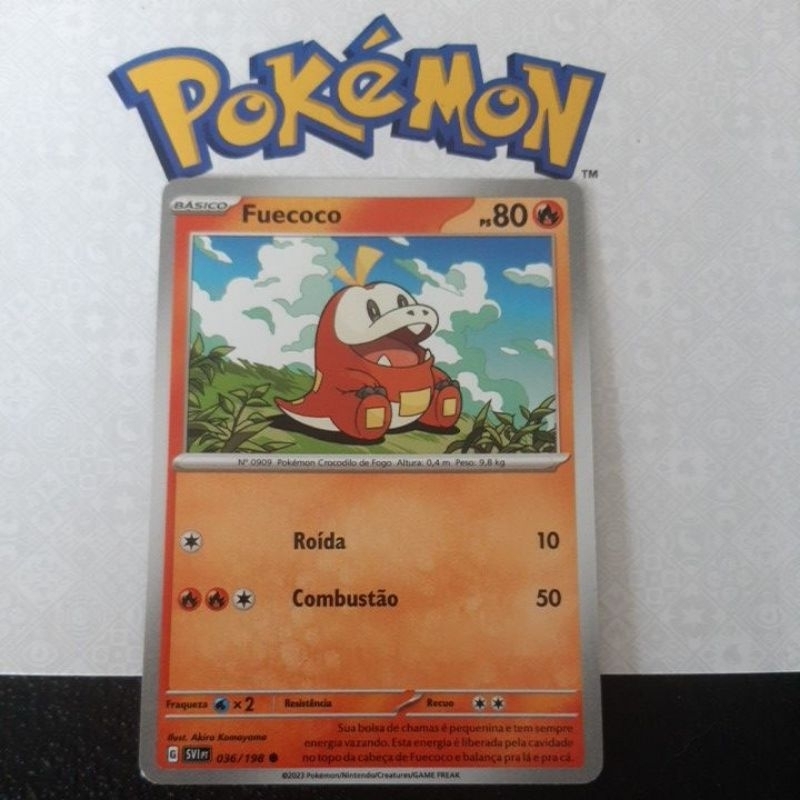 Carta Card Pokémon Fuecoco | Shopee Brasil