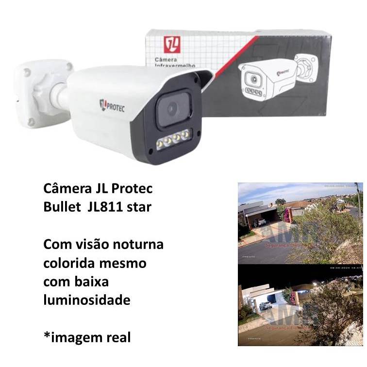 Câmera Segurança JL Protec Bullet Jl SL811 Star 2mp 4 Em 1 Full Hd ...