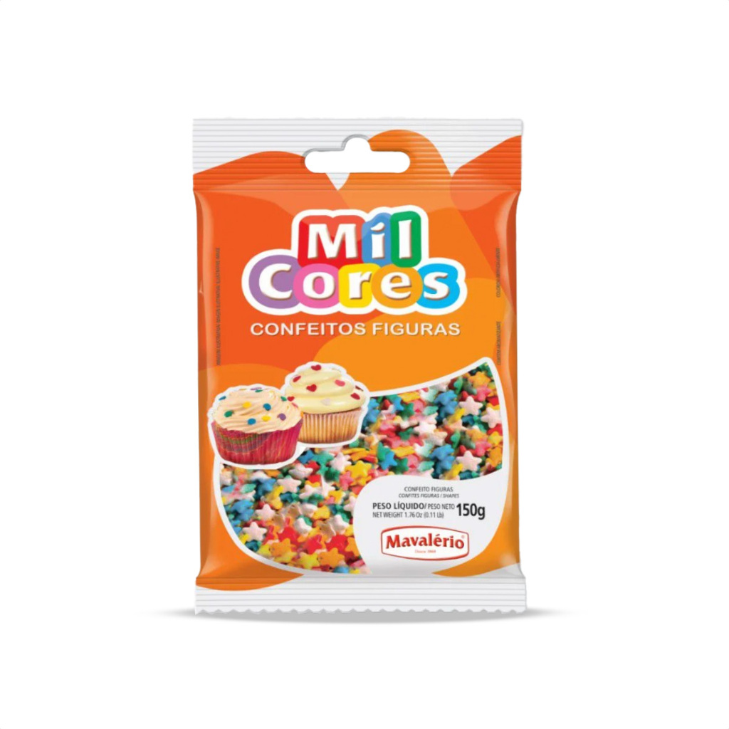 Confeito Mil Cores Estrelinha 125g Mavalério | Shopee Brasil