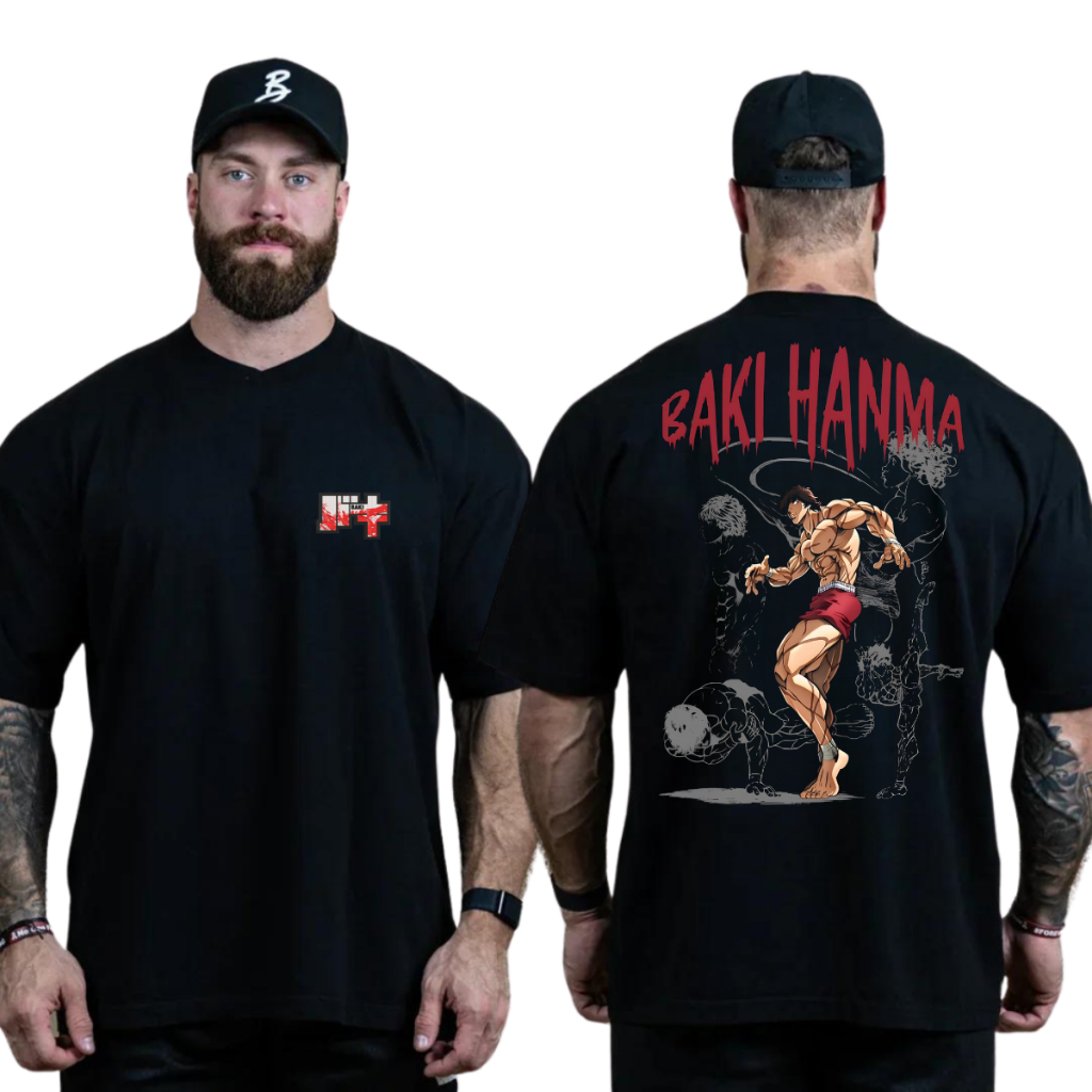 Camiseta Oversized Streetwear Masculina Academia Baki GYM Camisa 100% Algodão | Shopee Brasil