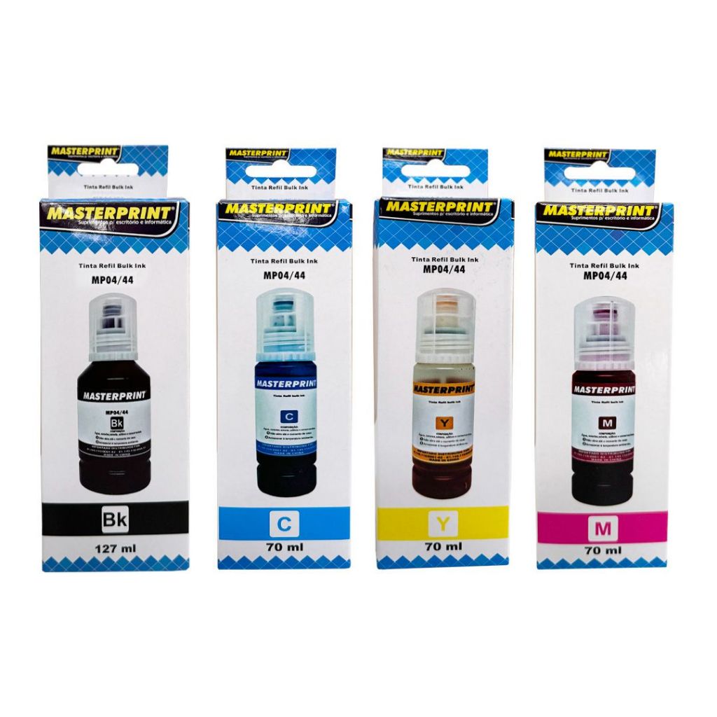 4 Tinta Masterprint Compatível 504 / 544 Para Uso em L3150 L3158 L3250 ...