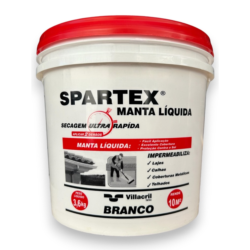 Tinta Emborrachada Borracha Líquida - SPARTEX 3,6KG - PARADE - REBOCO ...