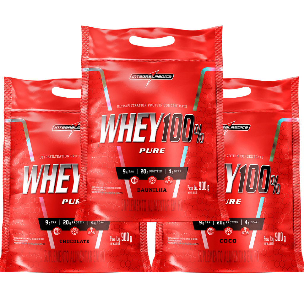 Whey 100% Puro Refil Integralmedica 900g | Shopee Brasil
