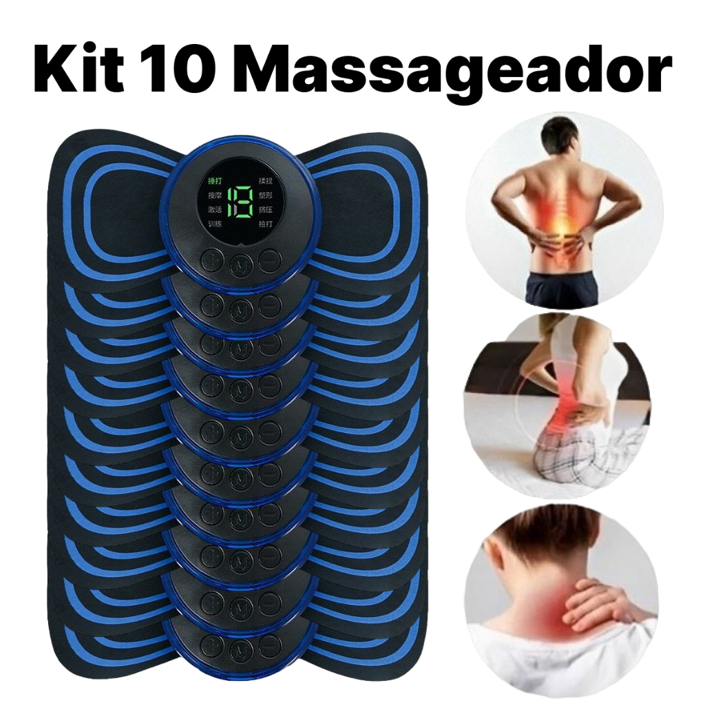 KIT 10 Mini Massageador Elétrico Portátil Cervical EMS Alivia Dores ...
