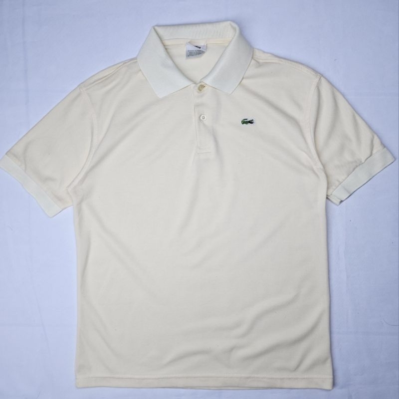 Camisa polo masculina creme M4 Lacoste | Shopee Brasil