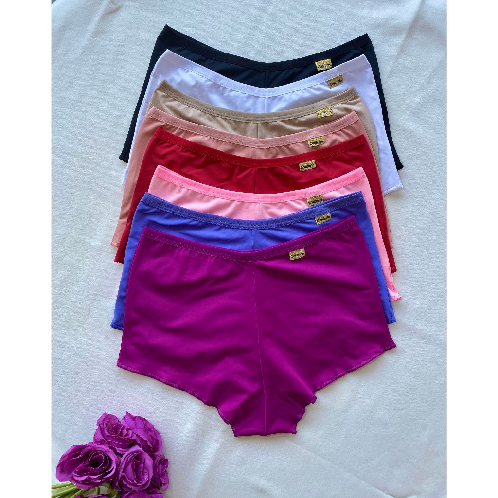 Kit Calcinha Boxer Feminina Shortinho Short Cueca Feminina Box | Shopee Brasil