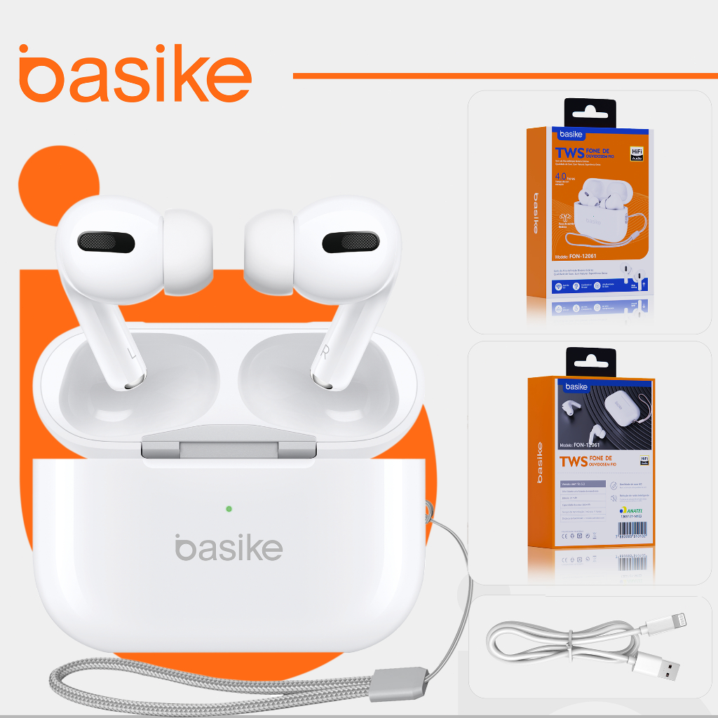 【Garantia】Basike fone Bluetooth 5.3 fone de ouvido sem fio Pro TWS Com ...
