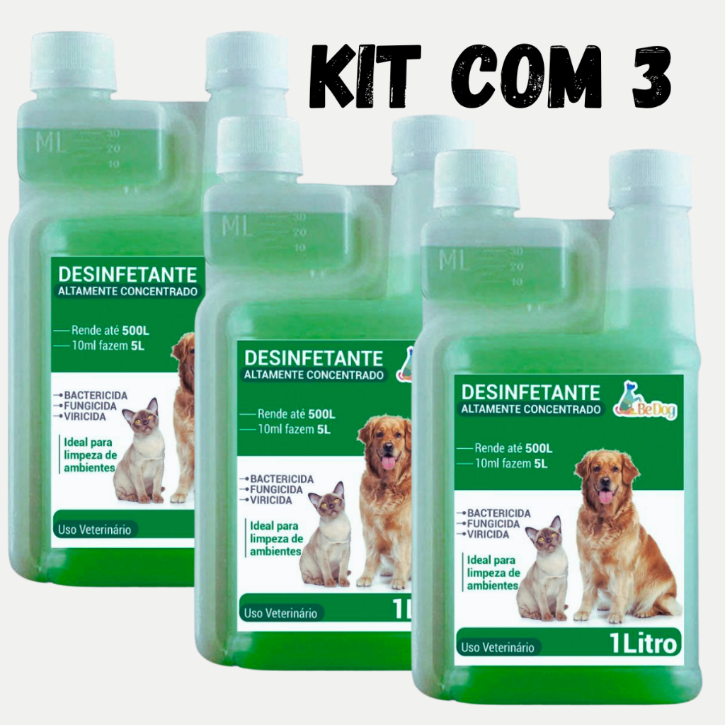 kit C\3 Ultra Desinfetante Concentrado Bactericida Quaternario Amonia ...