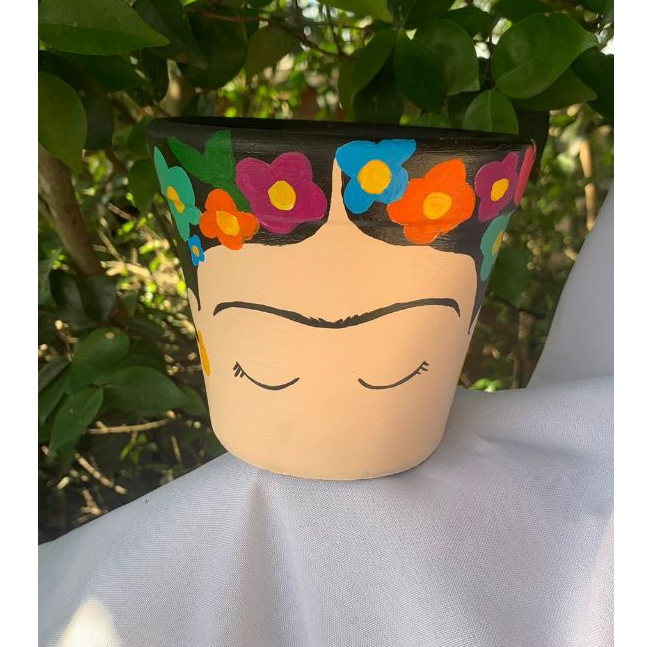 Vaso Frida Kahlo - barro cerâmico / cachepô | Shopee Brasil
