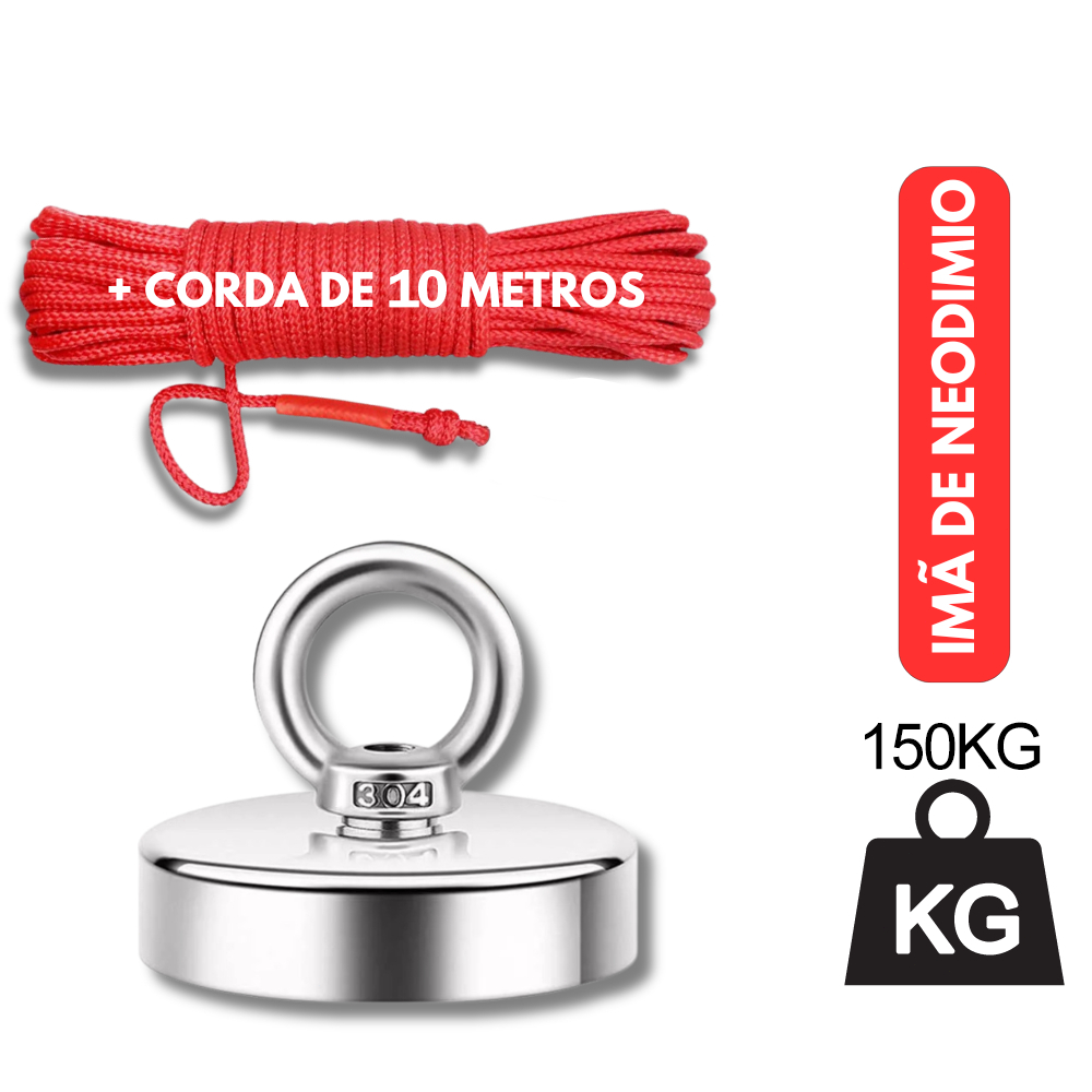 Ima De Neodimio Para Pesca Magnetica 150kg De Tracao Iman Neodimio Imã ...