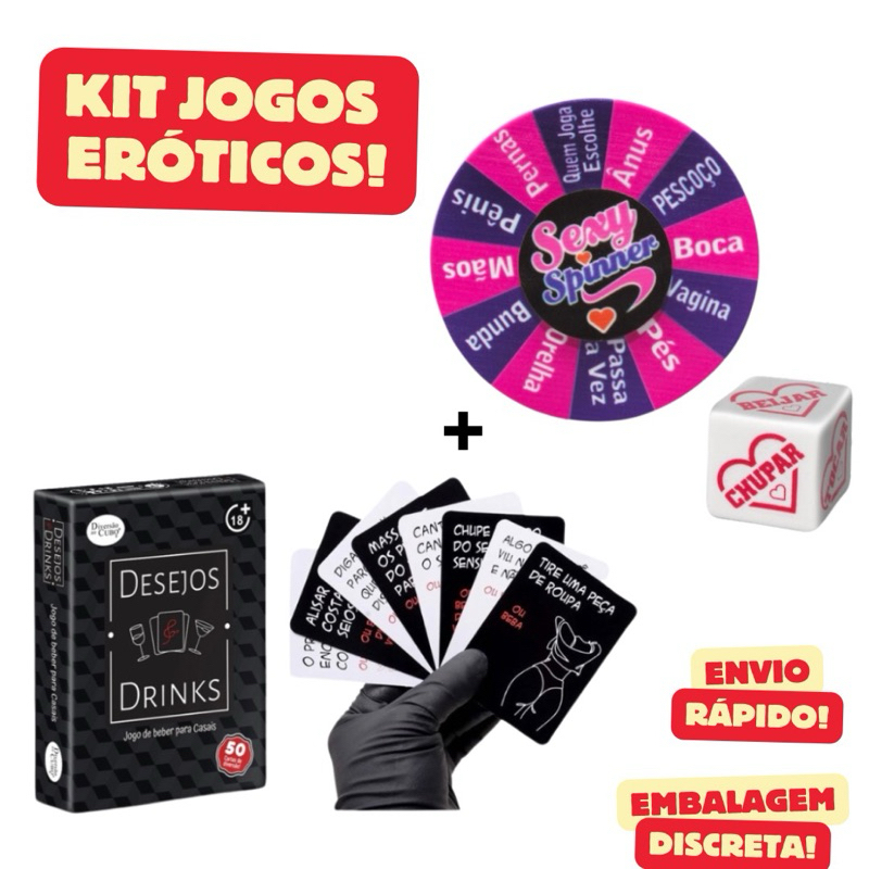 Kit Jogo de Cartas Desejos e Drinks Faz ou Bebe casal Baralho jogo de ...
